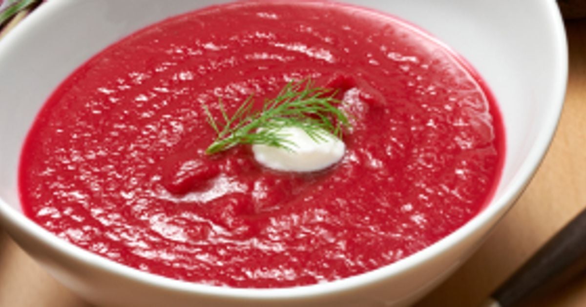 Potage aux betteraves et poireau - Châtelaine